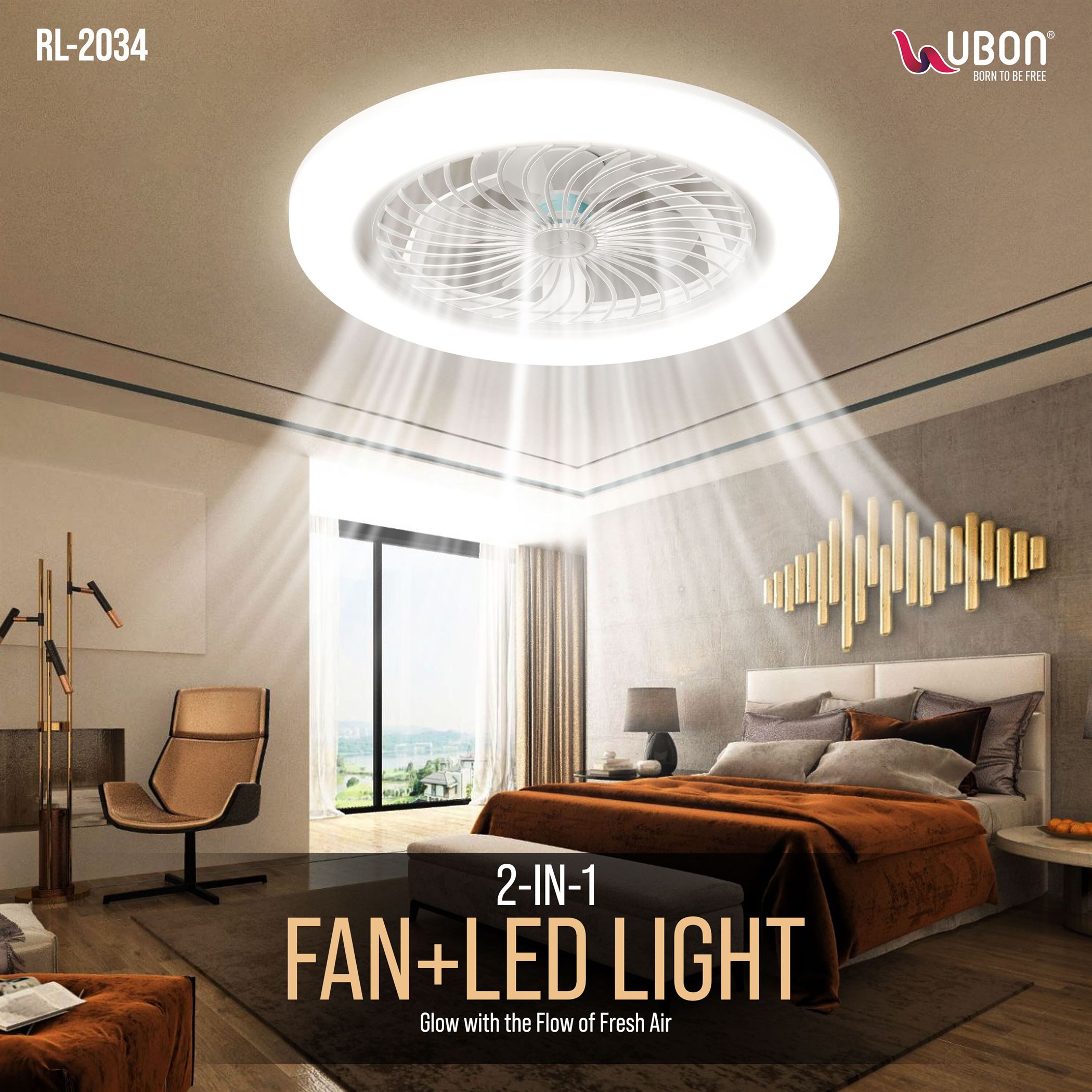 UBON RL-2034: The Ultimate 2-in-1 Fan and LED Light with remote contro | ubonindia.com